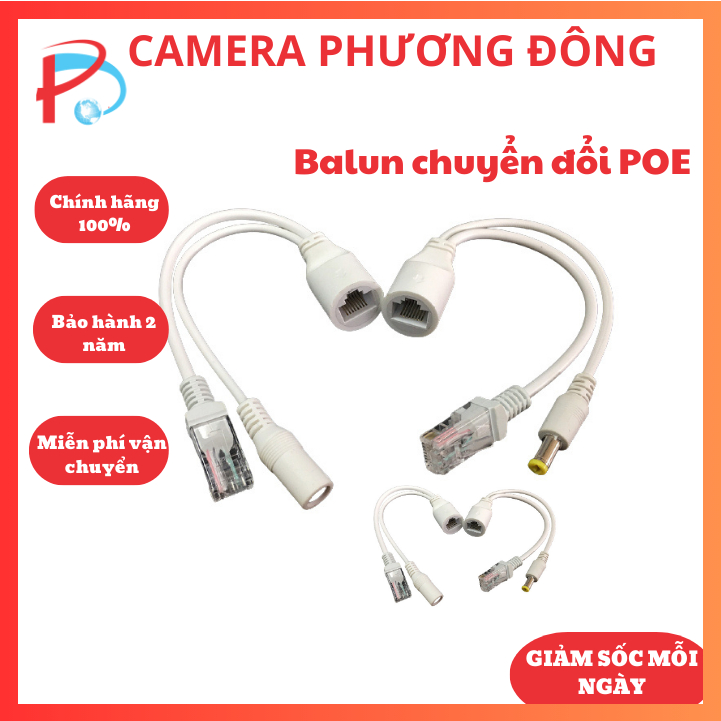 Balun chuyển đổi POE cho Camera IP - Bộ cáp chuyển Nguồn POE Cho Cam ...