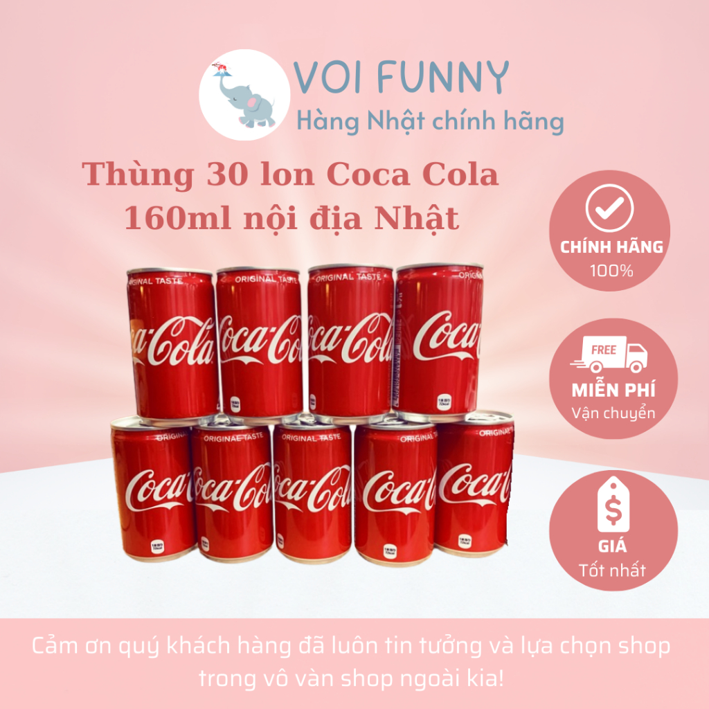 [CHÍNH HÃNG] - Thùng 30 lon Coca Cola 160ml nội địa Nhật | Shopee Việt Nam