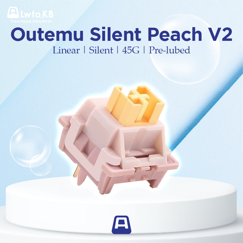 Outemu Silent Peach V2 | Switch Silent Peach V2 | Linear | 45G | 5 Pin dùng cho bàn phím cơ ...