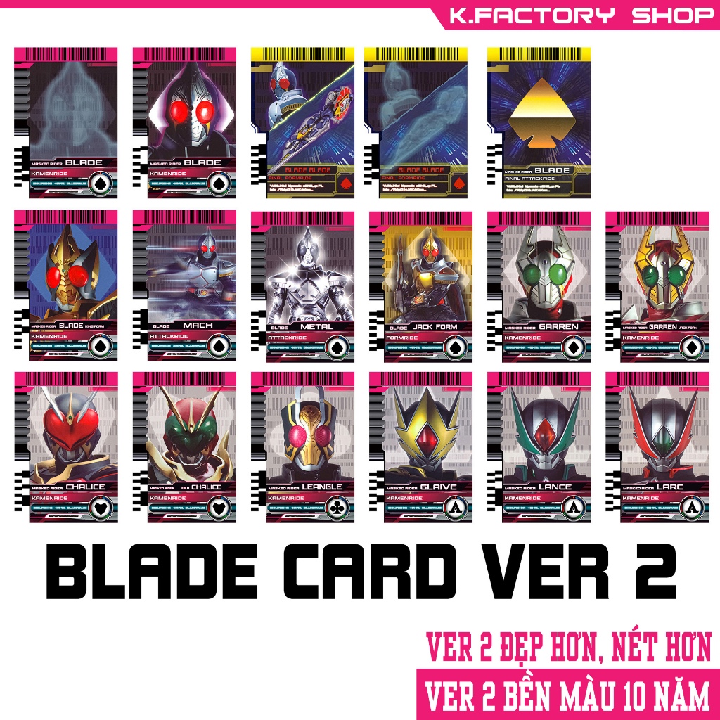 [MUA 2 GIẢM 10%] CARD Kamen Rider BLADE đọc được - CARD chuẩn màu, in ...