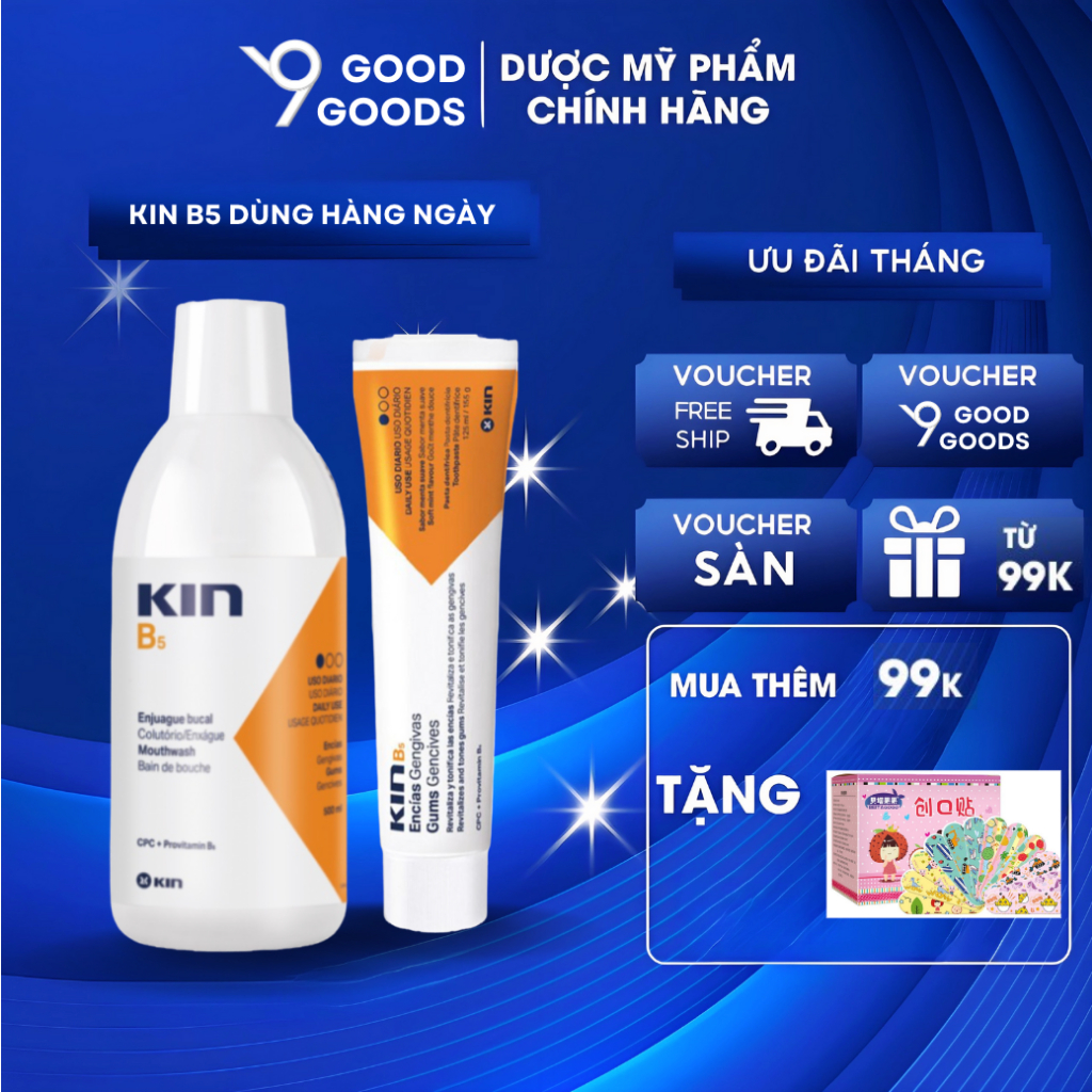 Nước súc miệng KIN B5 500ml và Kem đánh răng KIN B5 125ml | Shopee Việt Nam