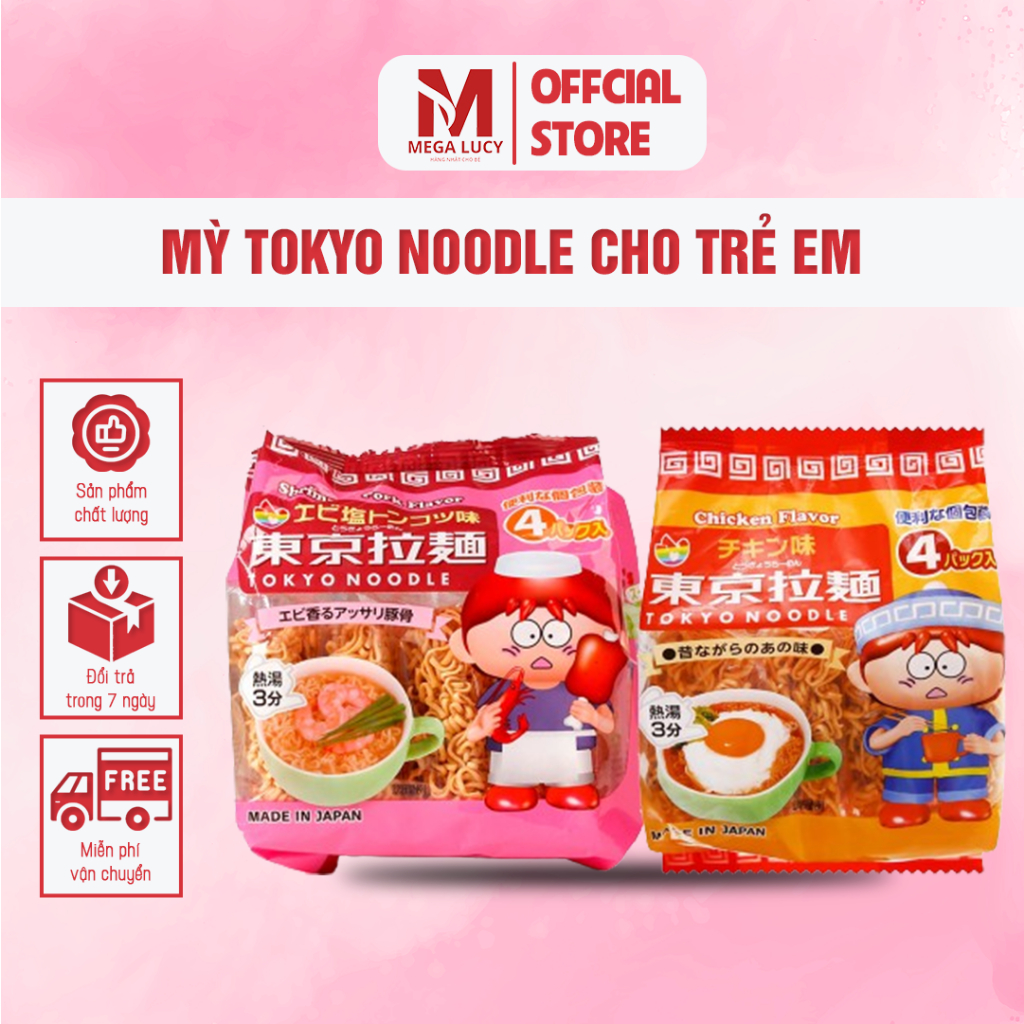 Mỳ Tokyo Noodle - Mì Trẻ Em Mega Lucy Nhật Bản 2 Vị: Gà , Tôm Heo Sợi ...