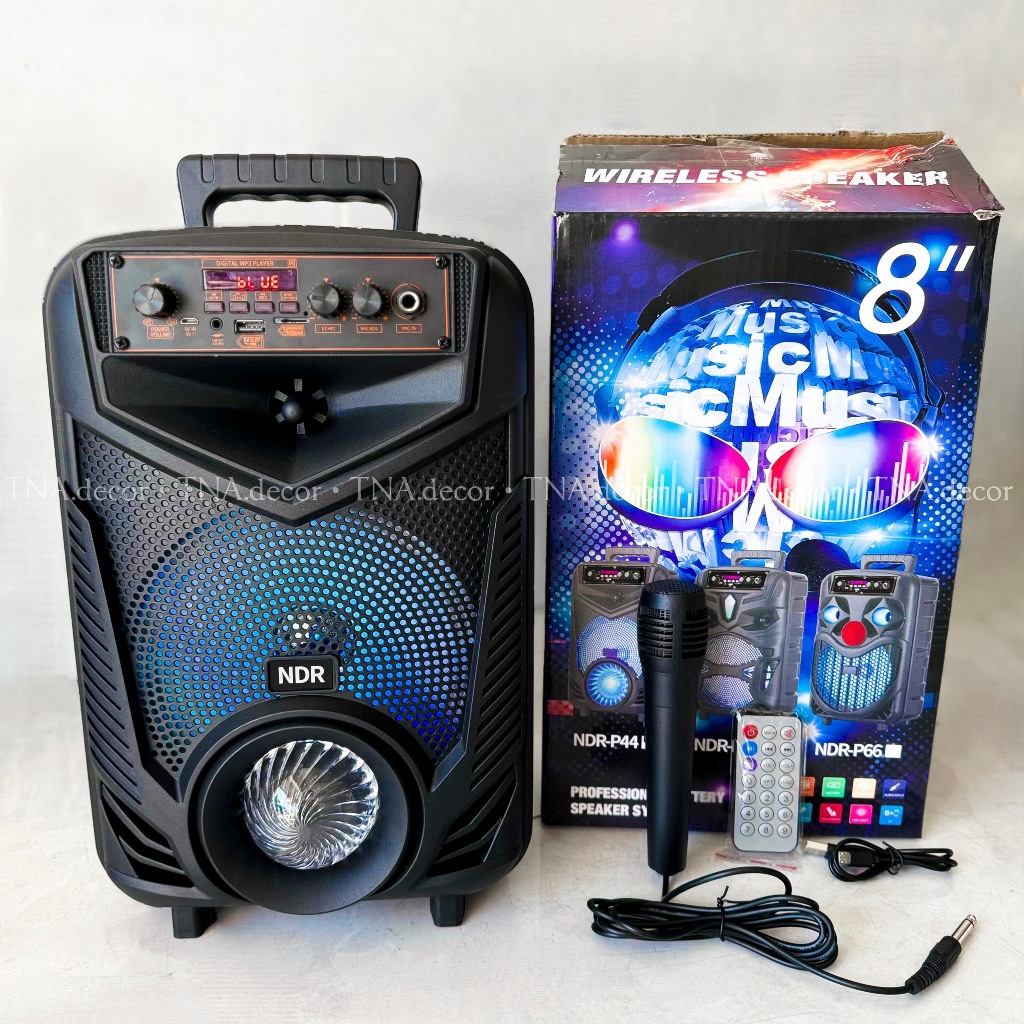 Loa Vali Karaoke Chính Hãng NDR-P44, Bluetooth Di Động, Có Đèn LED, Kèm 1 Micro Có Dây, Remote ...