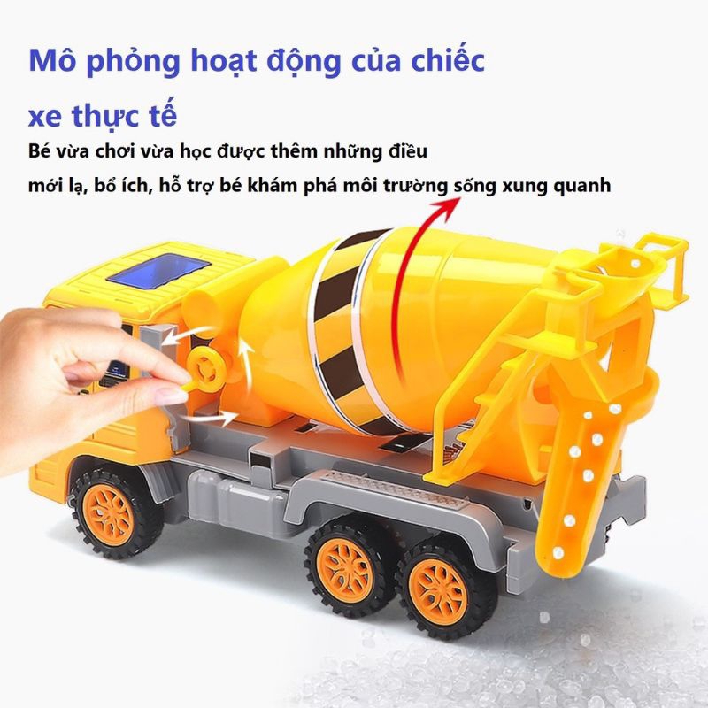 (Hoả tốc HCM)Set 6 xe đồ chơi cho bé,xe ô tô cho bé,xe công trình,xe ...