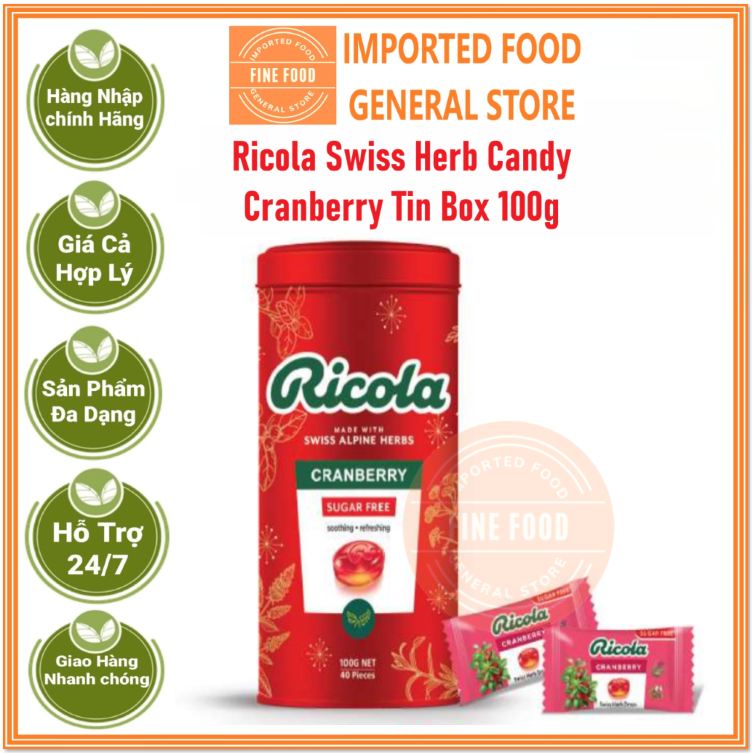 Hộp kẹo thảo mộc Ricola Cranberry Tin Box 100g | Shopee Việt Nam