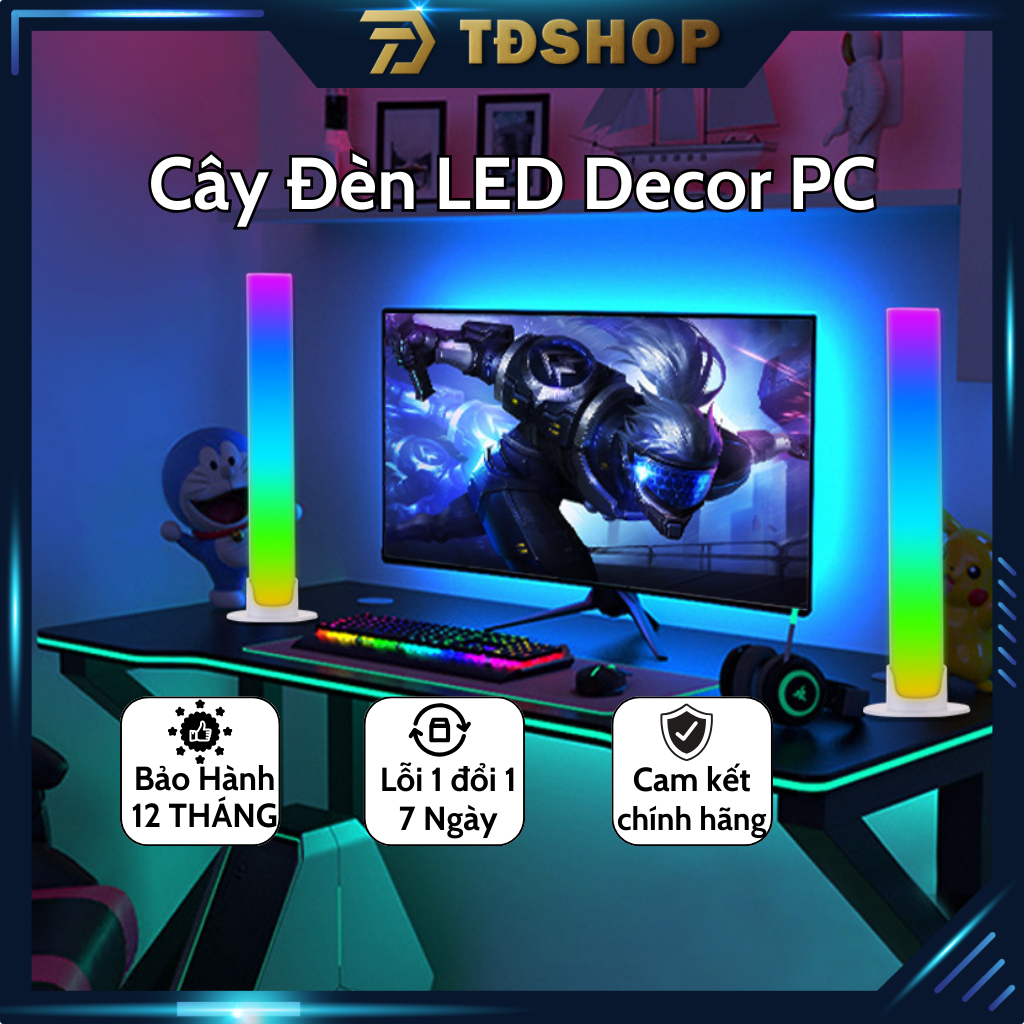Cây Đèn LED RGB Trang Trí PC & Ô Tô Và Decor Phòng Cực Kì Đẹp Điều ...