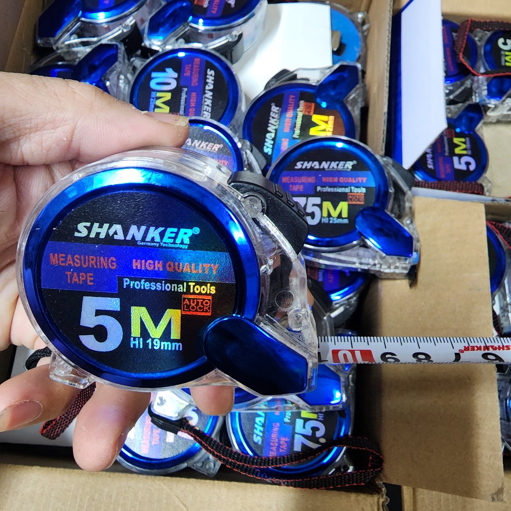 Thước kéo 2 mặt số và lỗ ban Shanker tự hãm vỏ nhựa trong ABS chắc chắn ...
