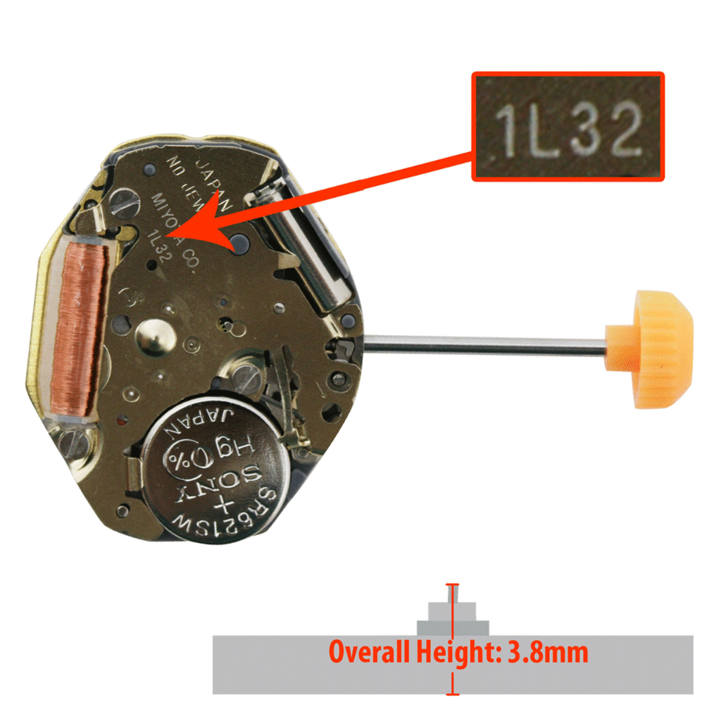 Máy đồng hồ Miyota 1L32/GL32 Quartz Movement 3kim không lịch | Shopee Việt Nam