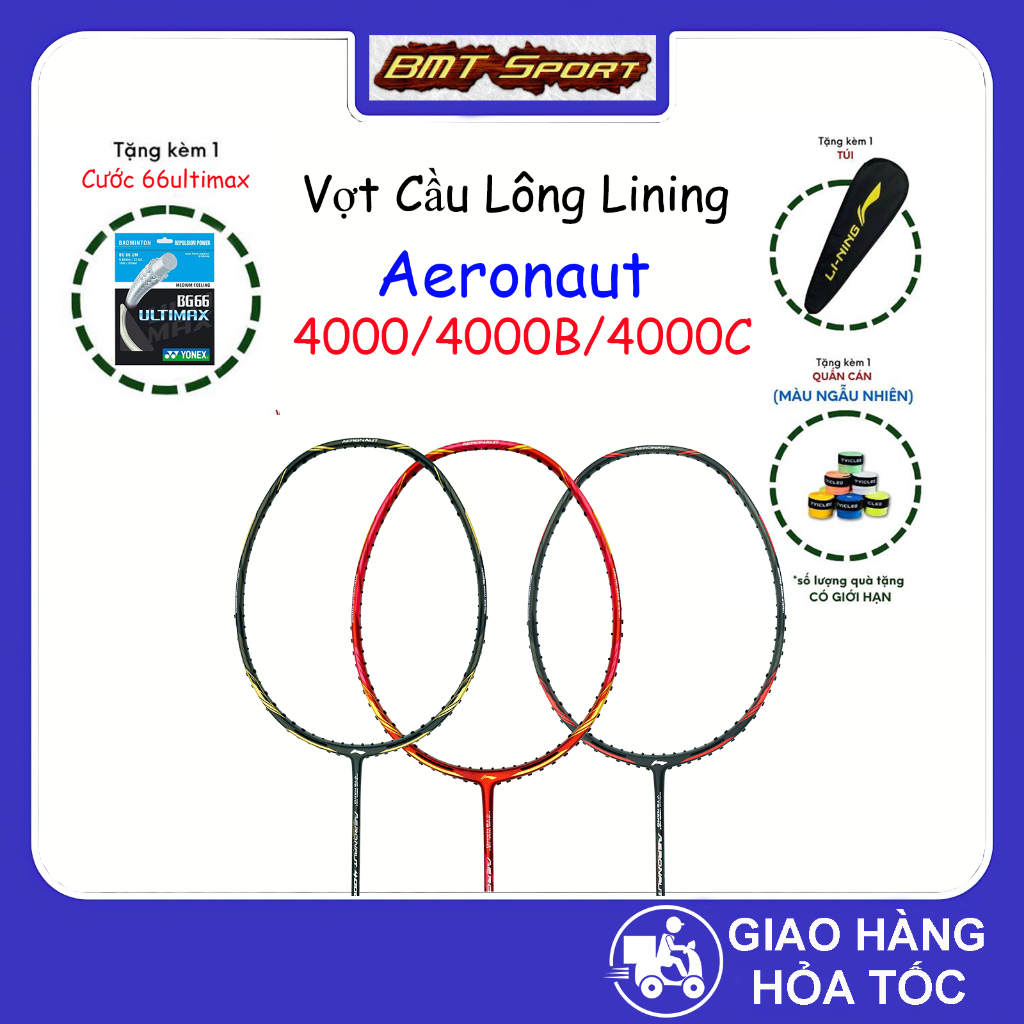 Vợt cầu lông LINING Aernaut 4000 / 4000B / 4000C (ĐÃ ĐAN CƯỚC) - HÀNG ...