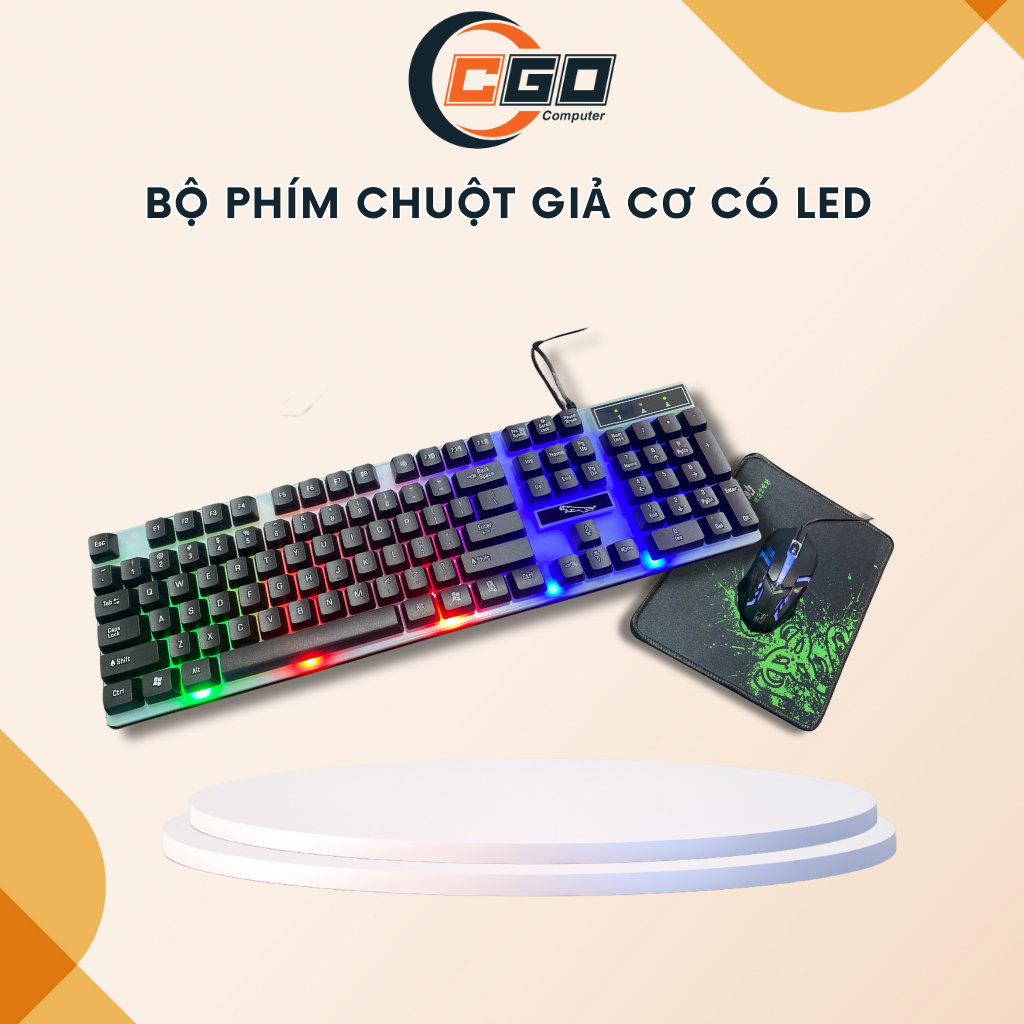 Bàn phím máy tính gaming giả cơ có đèn led CGO Computer chuyên cho chơi ...