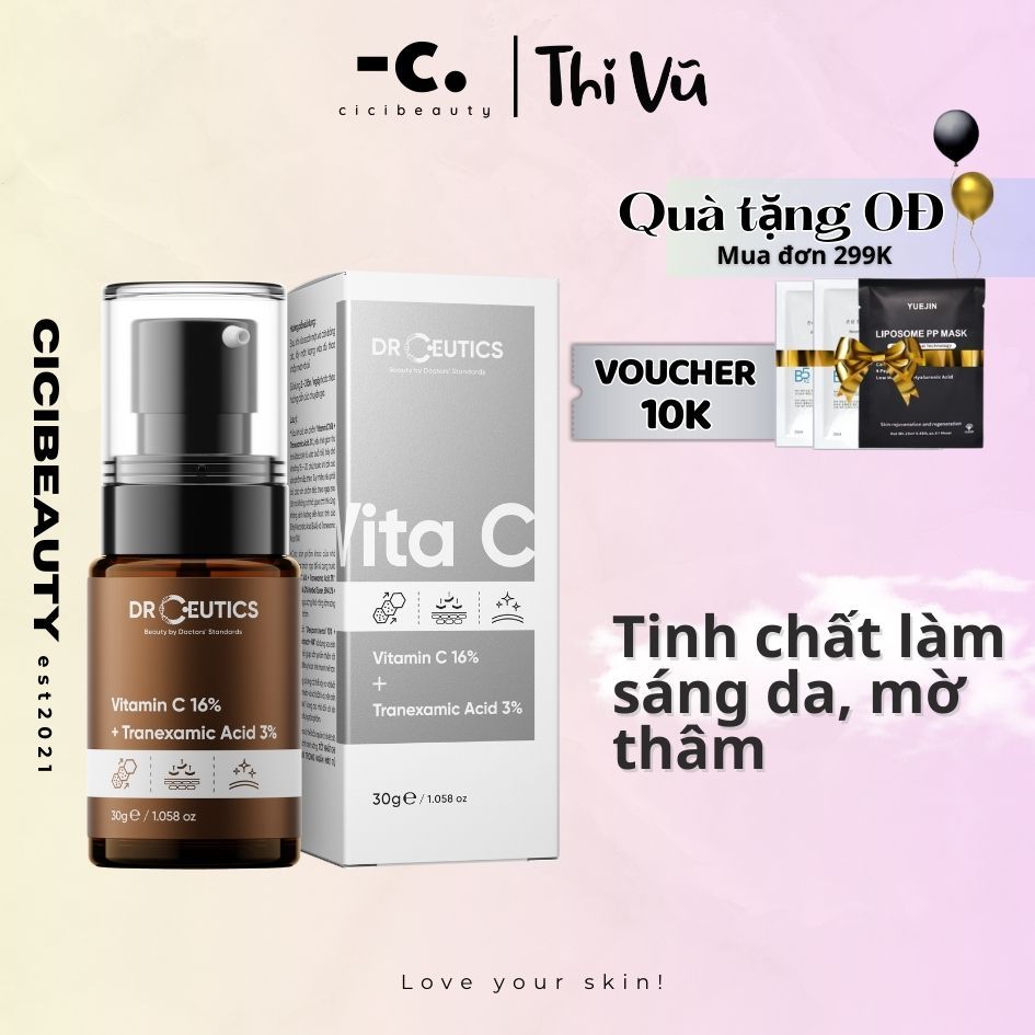 Tinh chất DrCeutics Vitamin C 16% Và Tranexamic Acid 3% tinh chất sáng da mờ thâm chống lão hóa ...