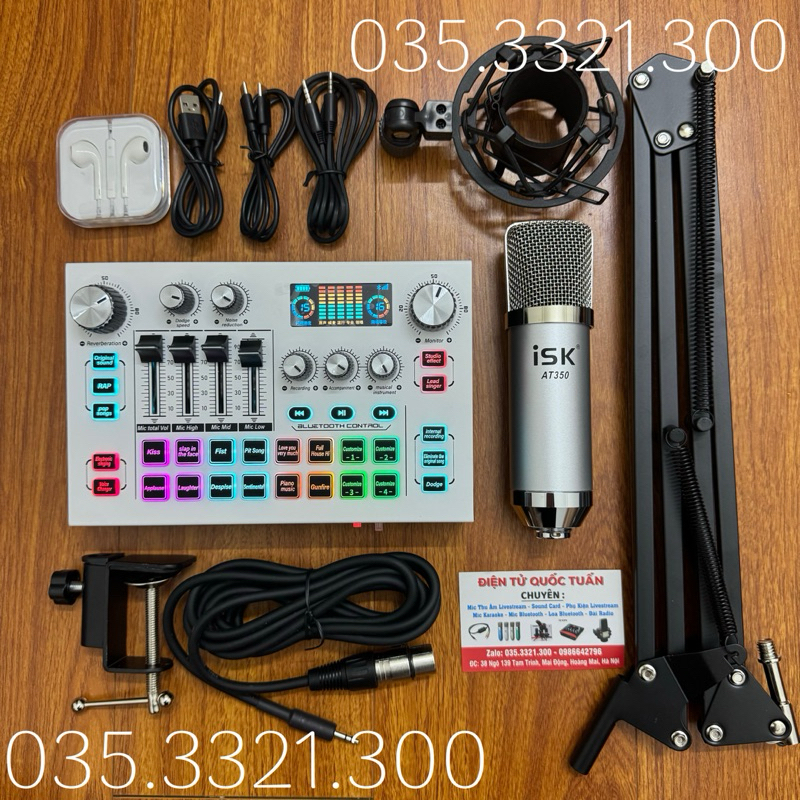Hàng Hót 2024,Bộ Mic thu âm isk AT350 Kèm sound card X7 có sẵn nguồn 48v đầy đủ hiệu ứng và ...