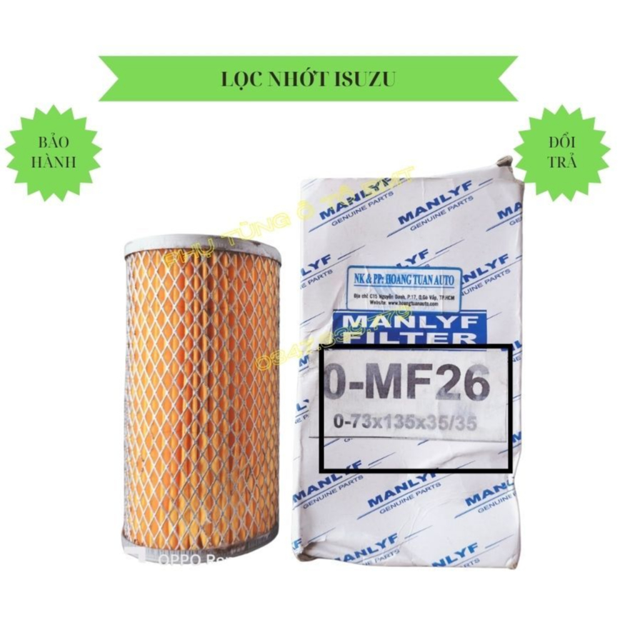 [THANH LÝ] Loc nhớt động cơ Isuzu mã lọc O-MF26, lọc giấy. Hàng Manfly ...