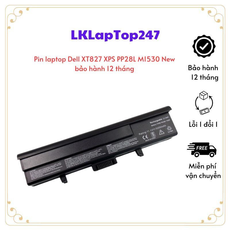 Pin laptop Dell XT827 XPS PP28L M1530 New bảo hành 12 tháng | Shopee ...