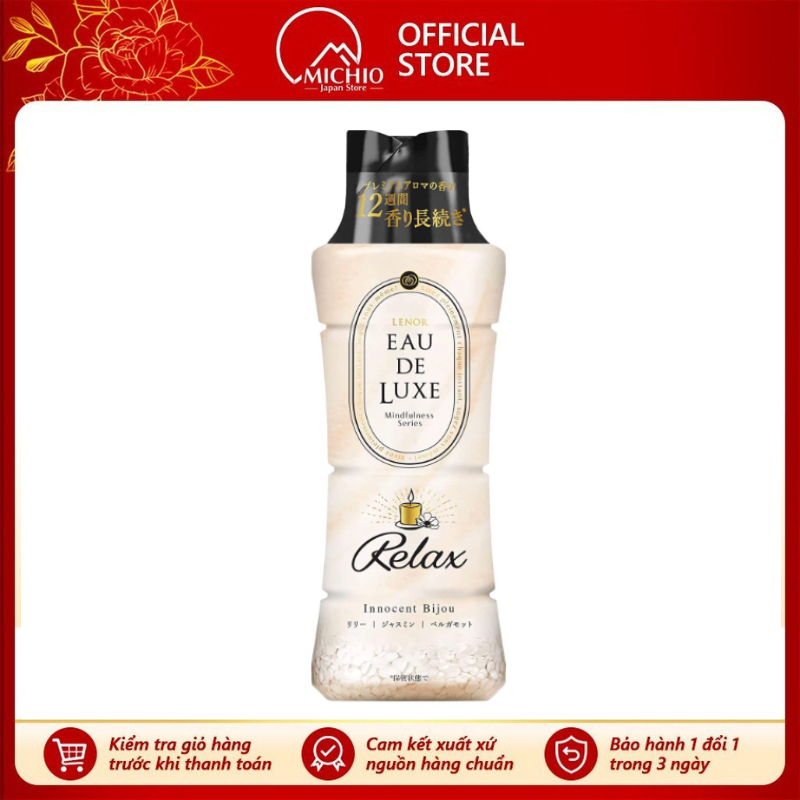 Viên xả khô quần áo P&G Lenor Eau De Luxe Relax Nhật Bản 520ml hương nước hoa lưu hương lâu ...