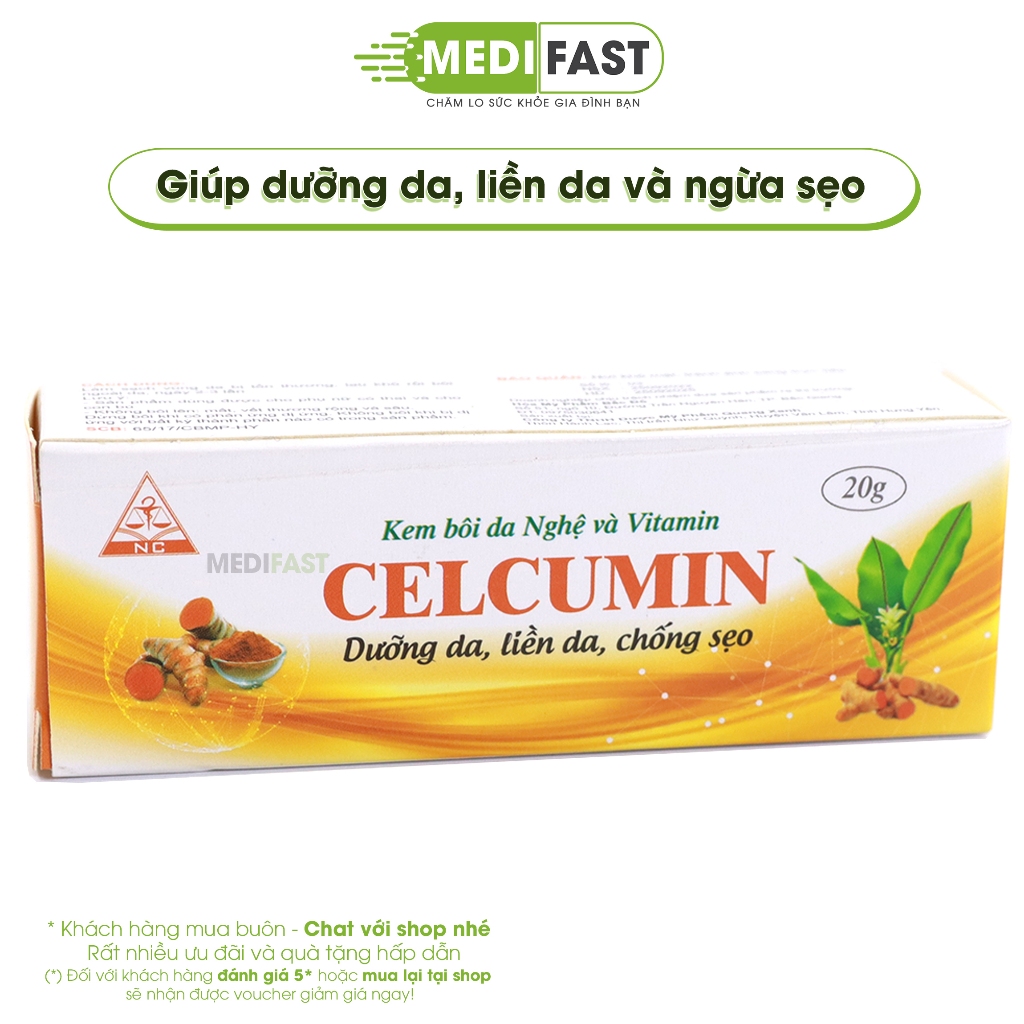 Kem nghệ Celcumin Tuýp 20g - Giúp dưỡng da, liền da, ngừa sẹo và bổ ...