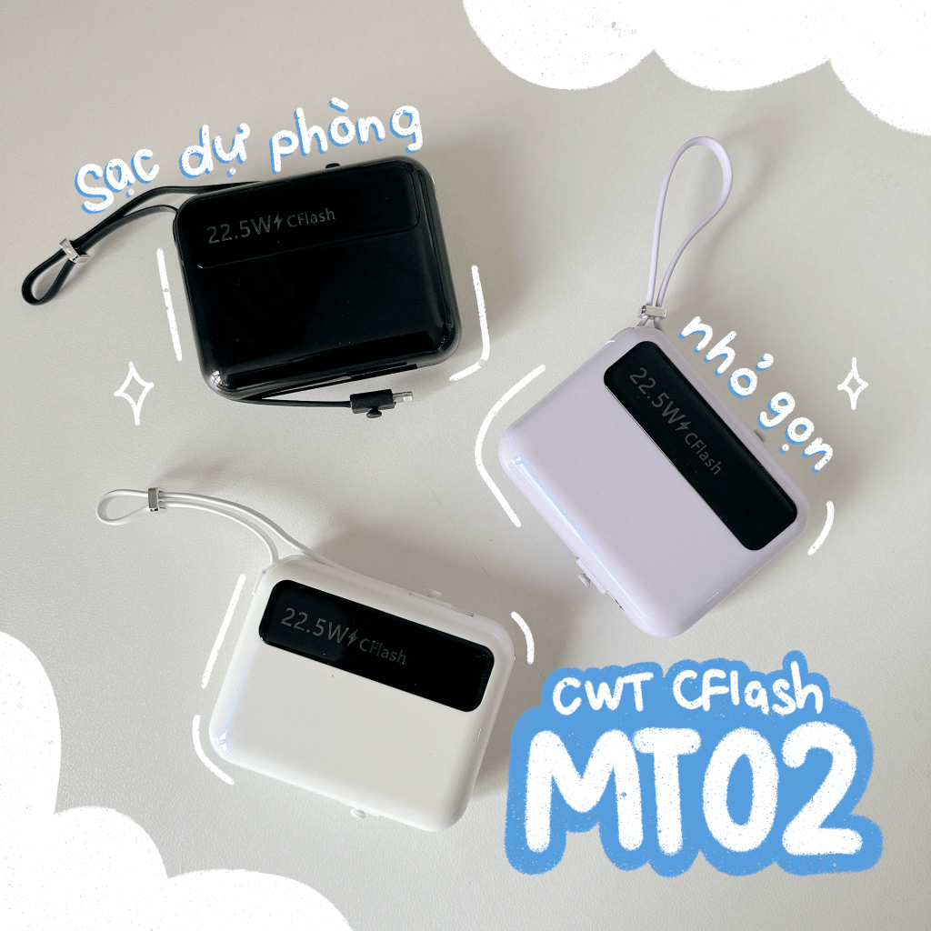 Sạc dự phòng CFLASH MT02 nhỏ gọn dành cho mọi thiết bị tích hợp nhiều ...