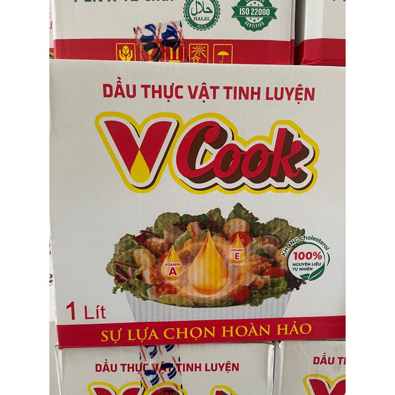 Dầu thực vật tinh luyện V Cook 1 lít. Thùng 12 chai. | Shopee Việt Nam
