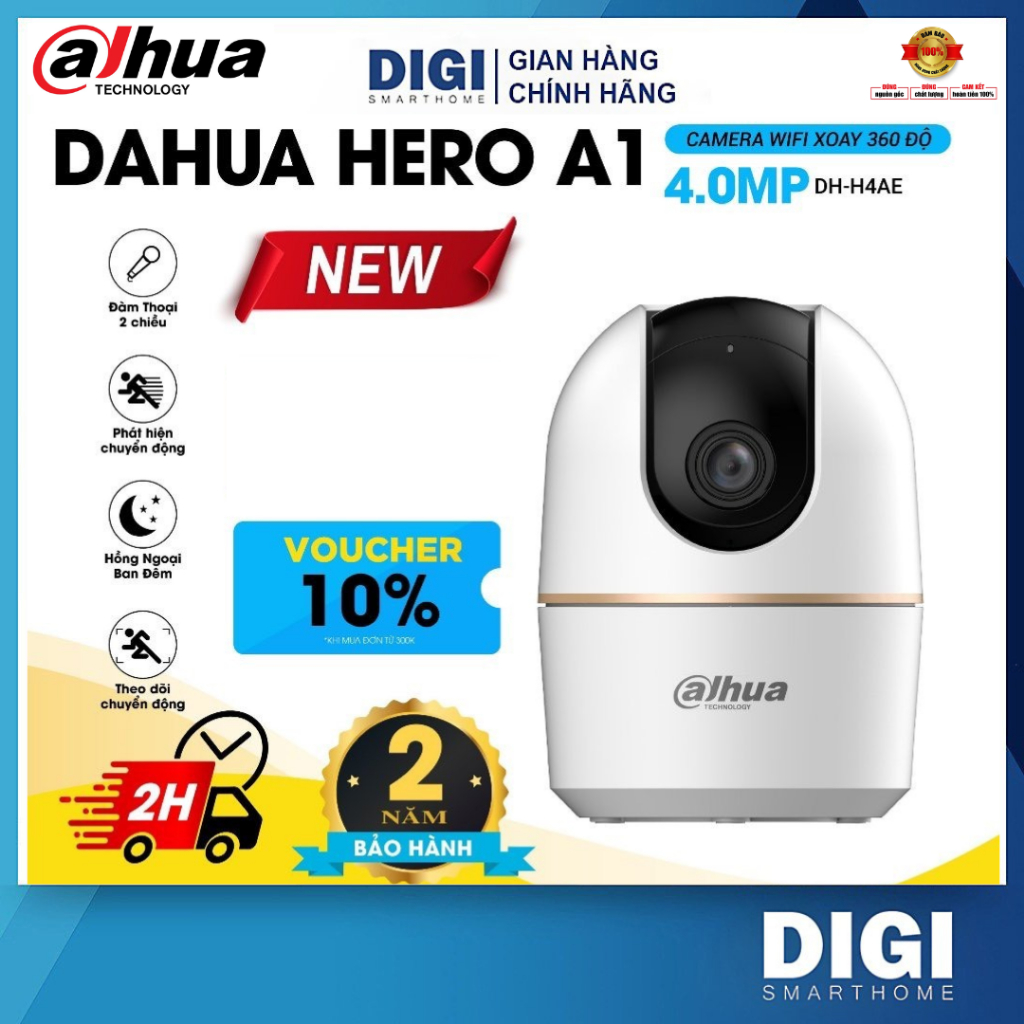 Camera Wifi DAHUA HERO A1 H5AE 3K 5MP, H4AE 2K+ 4MP, H3AE 2K 3MP, H2AE ...