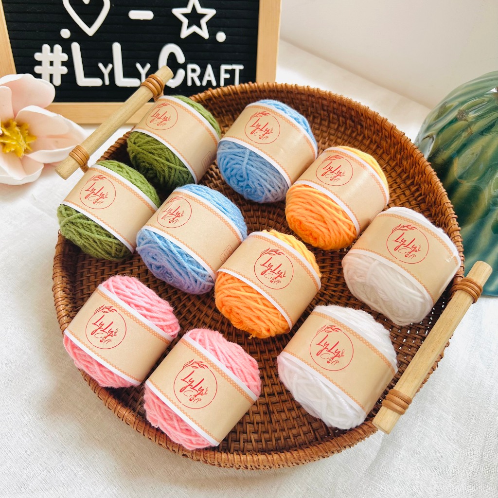 Len Milk Cotton Cloud Yarn 25g Sợi 2mm, Len Móc Khóa Thú Bông Chibi Sử ...
