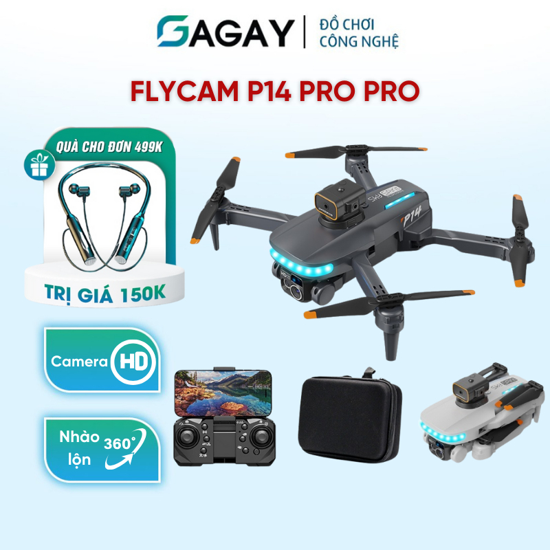 Flycam mini P14 pro bay ổn định, nhào lộn, flycam giá rẻ phù hợp cho ...