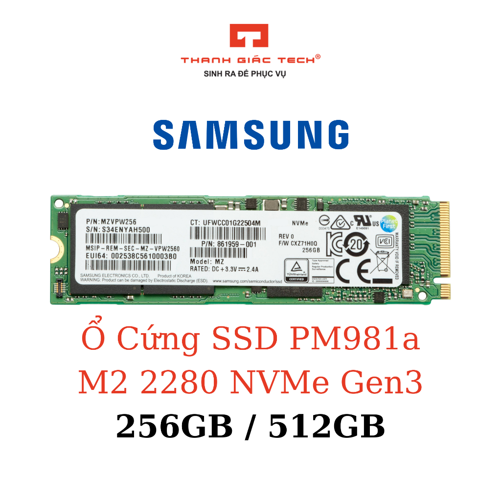 Ổ cứng SSD Samsung NVMe PM981a M.2 PCIe Gen3 x4 256GB/512GB/1TB - Bảo Hành 36 Tháng | Shopee ...