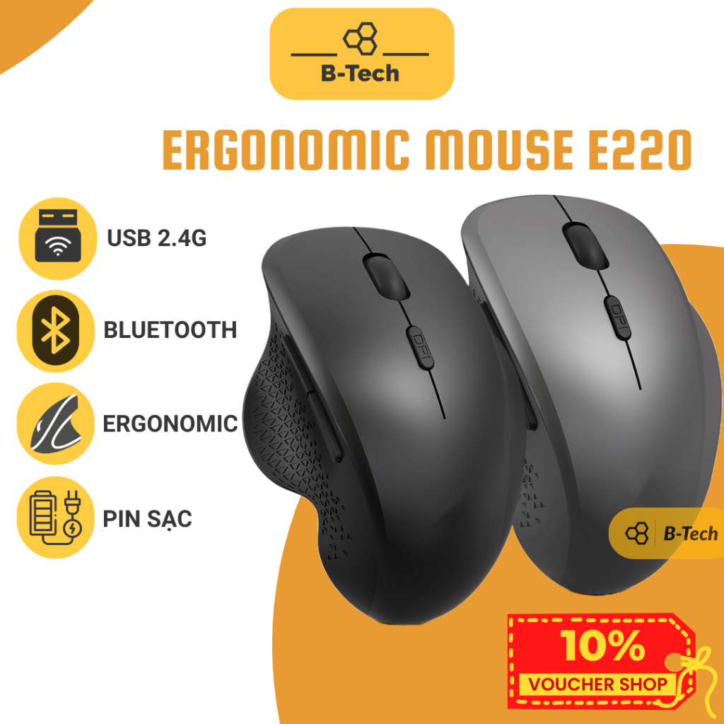 Chuột công thái học không dây bluetooth - ergonomic wireless bluetooth ...