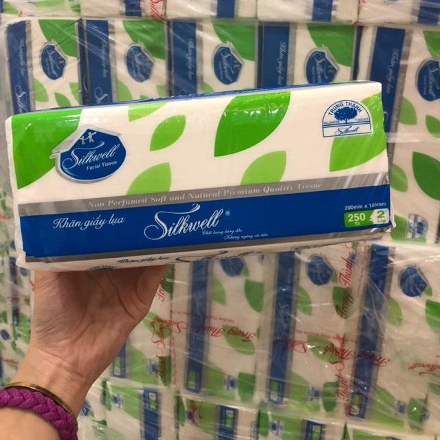 Khăn giấy lụa Silkwell 2 lớp gói 250 tờ 20x18.5cm | Shopee Việt Nam