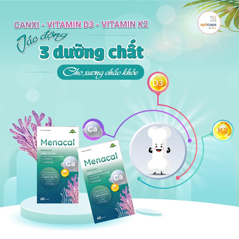 Menacal, Canxi bà bầu, Vitamin d3k2, DHA, Giúp bổ sung các loại vitamin, canxi từ tảo biển cho ...