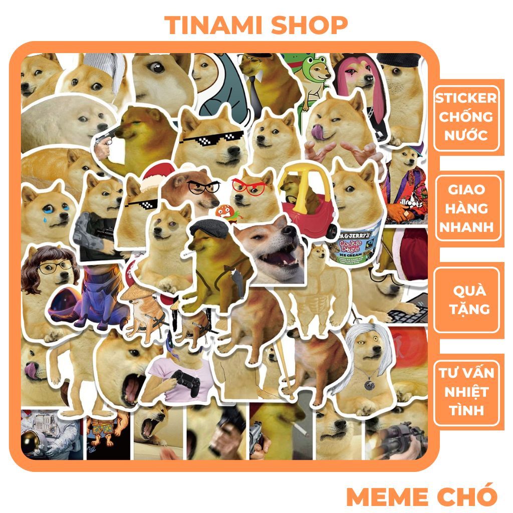 50 Sticker meme chó cheems doge hình dán meme vui nhộn hài hước trang ...