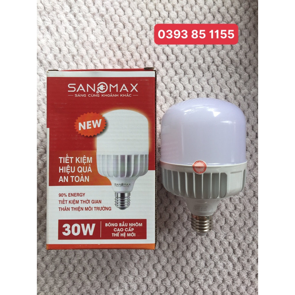 Bóng đèn LED bulb trụ thân nhôm siêu sáng tiết kiệm điện Sanomax - đủ ...