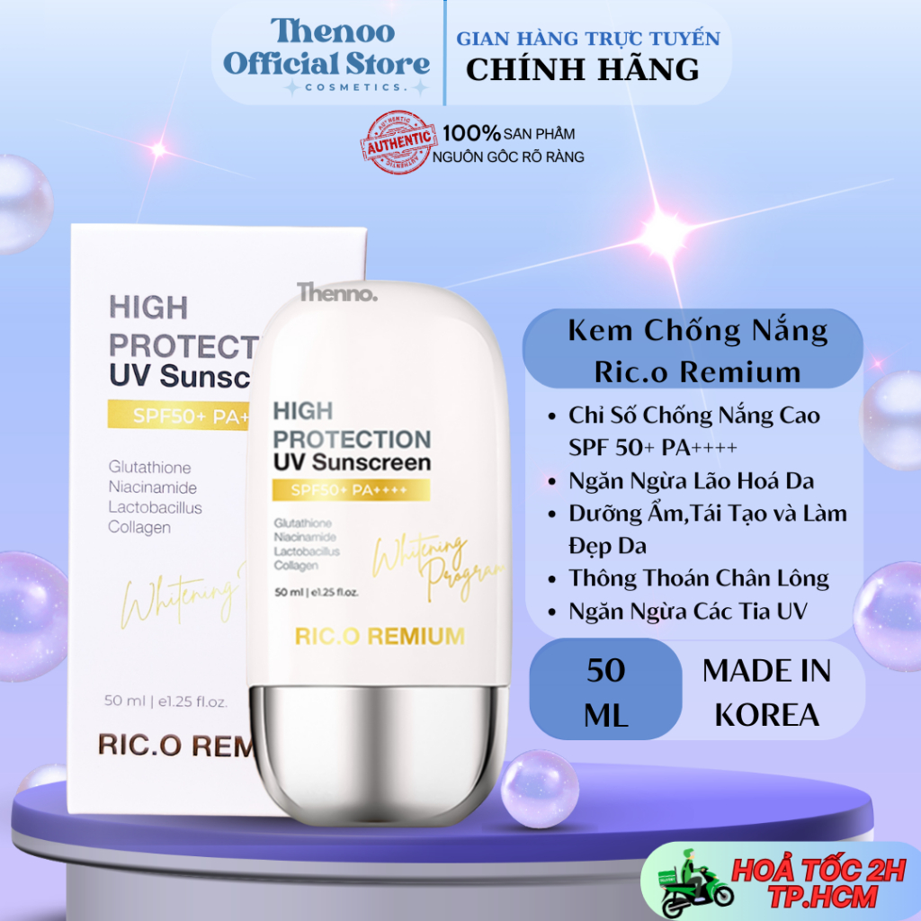 Kem Chống Nắng Nâng Tone,Dưỡng Da Ric.o Remium High Protection UV ...