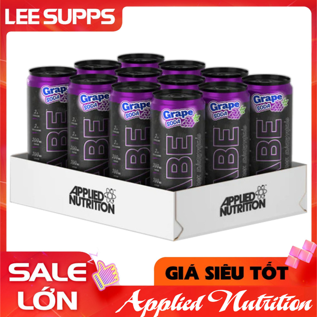 Thùng 24 lon ABE Lon Applied Nutrition 330ml vị Grape Soda - Tăng sức ...