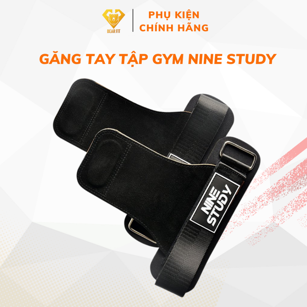 Găng Tay Tập GYM Chính Hãng Nine Study, Dây Kéo Lưng Lifting Straps Đa ...