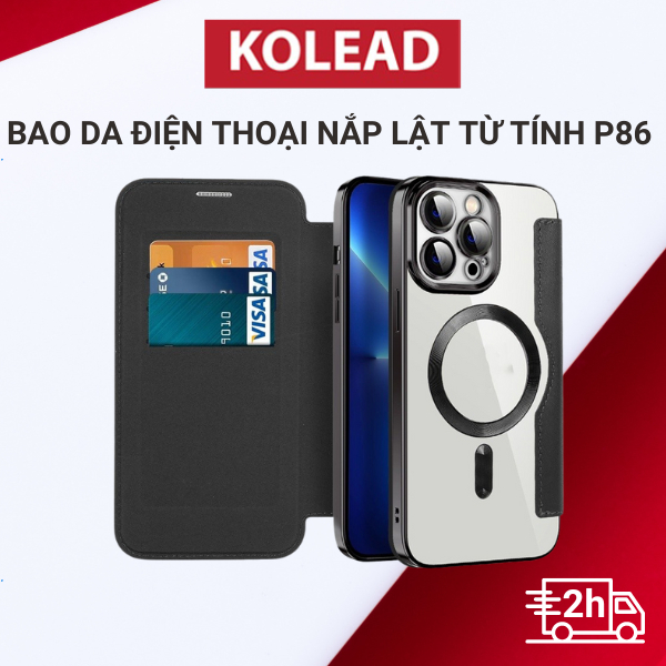 Bao da điện thoại nắp lật từ tính KOLEAD P86 bảo vệ Camera - có ngăn ...