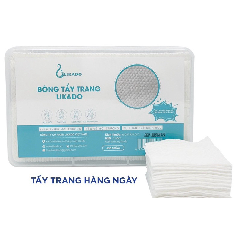 Bông Tẩy Trang 222/400/600 Miếng, không xổ bông, cotton bông mềm Likado ...