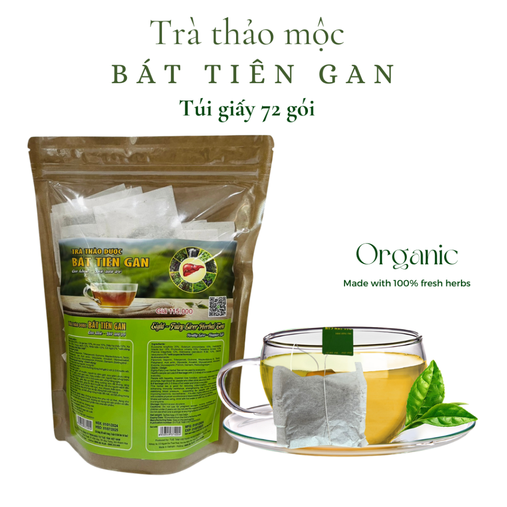Trà thảo mộc Bát Tiên Gan - Túi giấy 72 gói trà túi lọc | Shopee Việt Nam