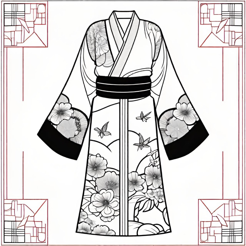 Kimono Nhật Bản - Set 40 Tờ Tranh Tô Màu A4 A5 Dành Cho Màu Sáp, Màu ...