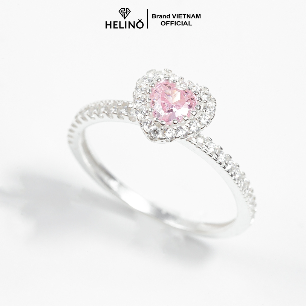 [mã Fadep1110 Giảm đến 30k đơn Từ 99k] Nhẫn Bạc Trơn Helino Mặt đá Tim