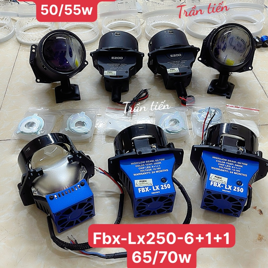 Đèn Bi Led Fbx LX250 kính tím có led trợ pha 6+1+1 65/75w (Giá 1 Đèn ...