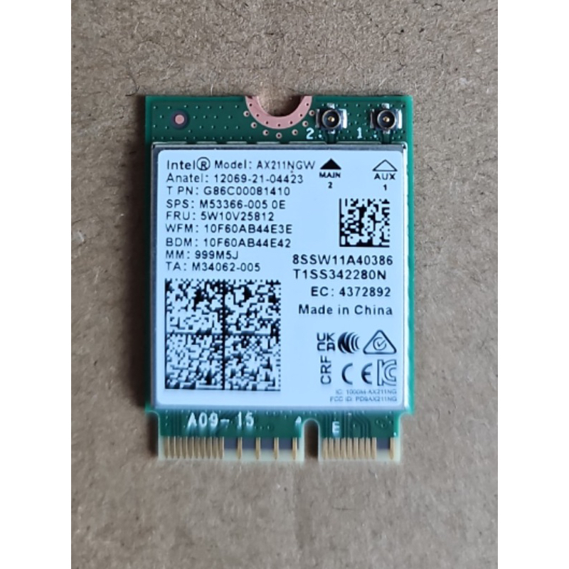 Wifi Intel AX211, M.2 wifi ax211ngw băng tần 2.4G, 5.8G và 6G Wi-Fi 6E ...
