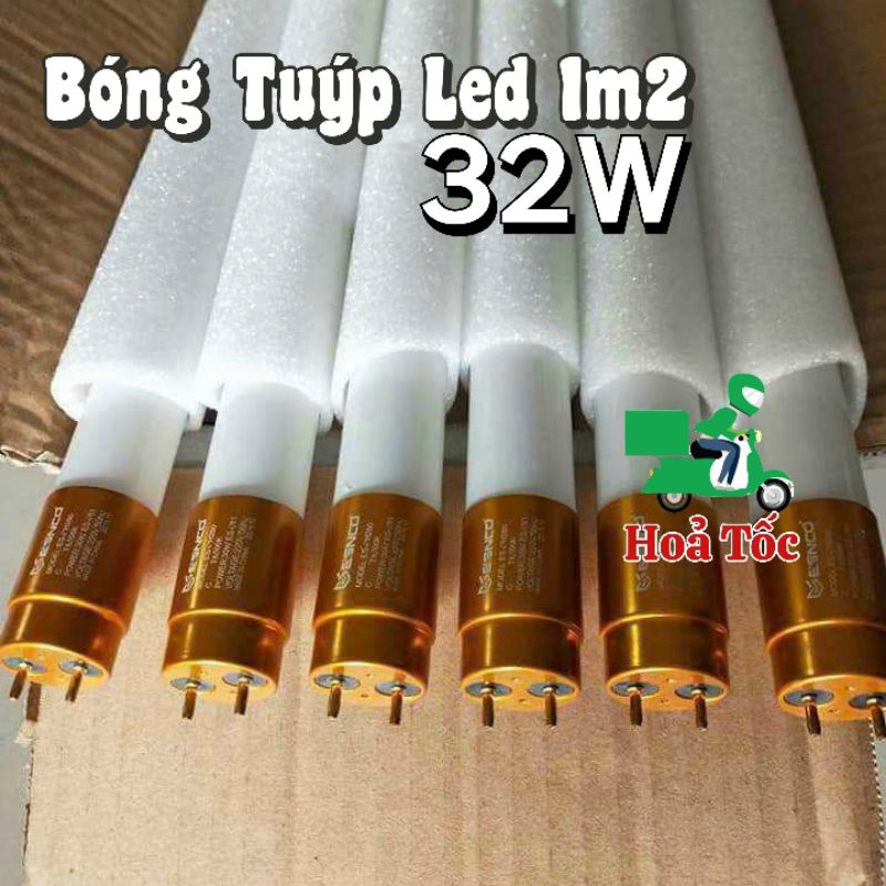 Bóng Đèn Tuýp Led T8 1m2 thuỷ tinh 30w hiệu Esnco dài 1m2 32w đầu nhôm vàng bảo hành 12 tháng ...