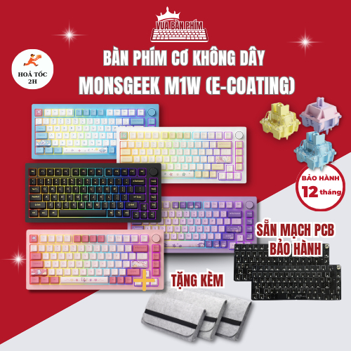 [HÀNG SẴN] Bàn phím cơ MonsGeek M1W e-coating không dây 3 mode, vỏ nhôm ...