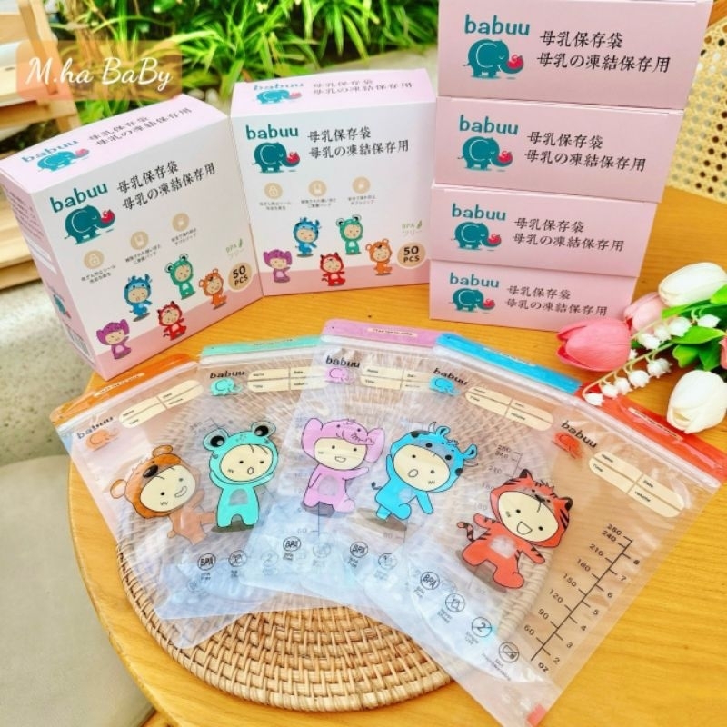 Hộp 50 Túi Trữ Sữa Babuu 250ml Nhật Bản | Shopee Việt Nam