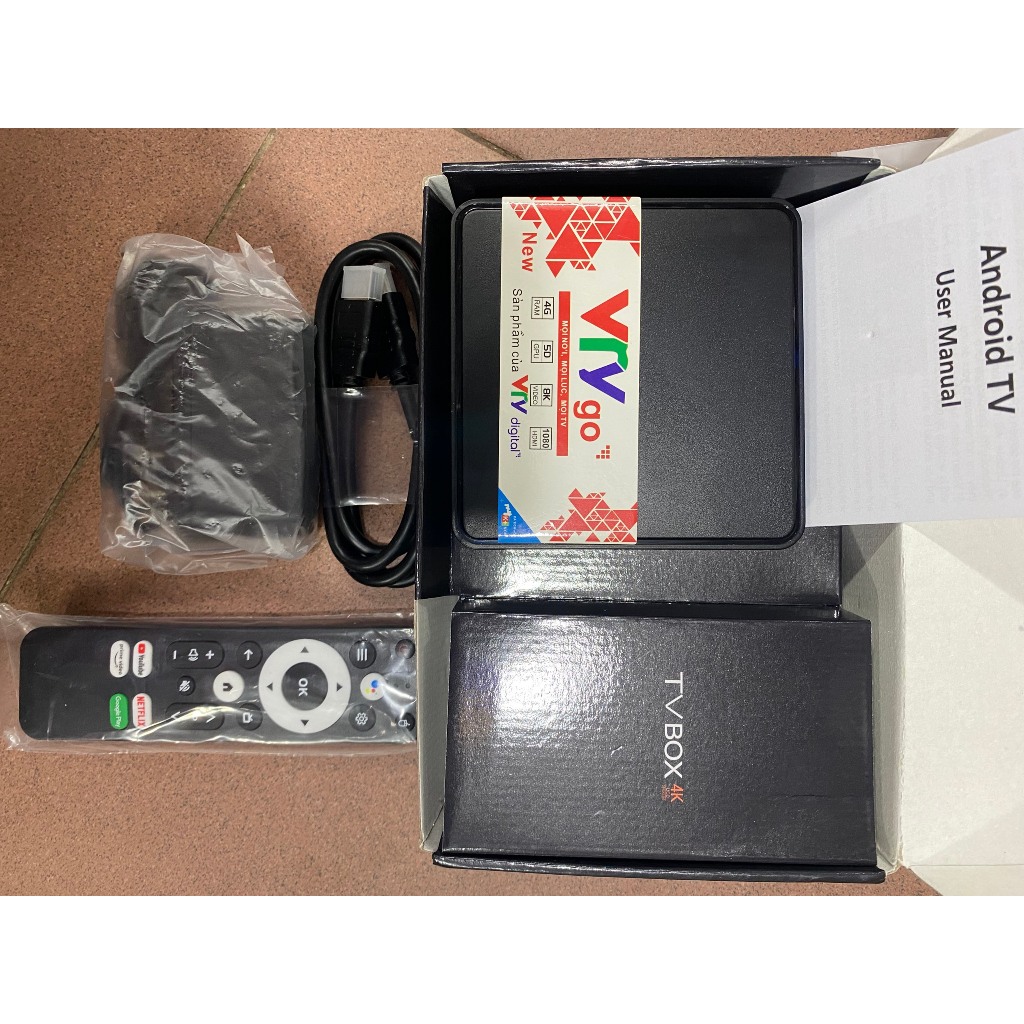 Đầu Android TV box VTV Go New 4K UHD kèm điều khiển giọng nói | Shopee ...