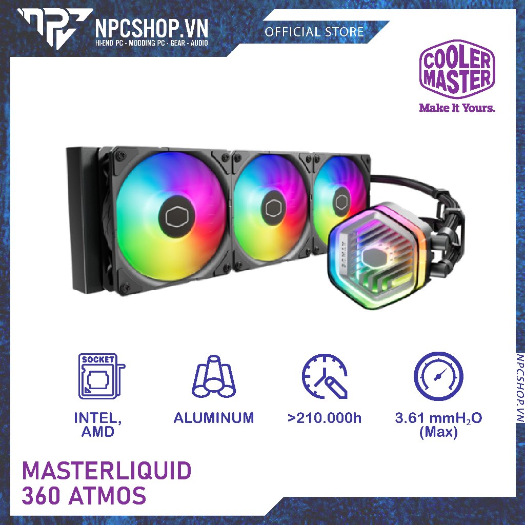 TẢN NHIỆT AIO COOLER MASTER MASTERLIQUID 360 ATMOS ARGB | Shopee Việt Nam