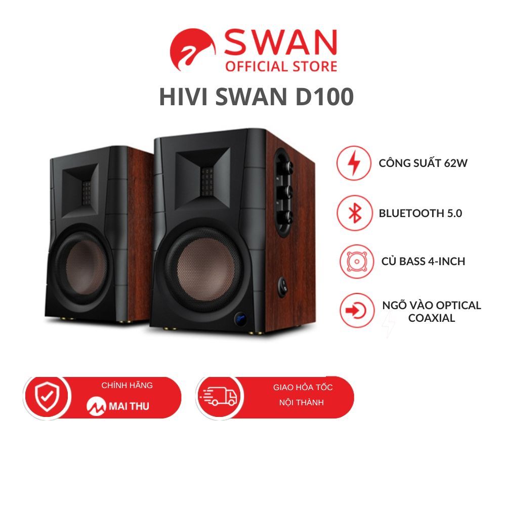 Loa HIVI SWAN D100 - Bluetooth 5.0 Optical Coaxial - Ribbon tweeter ...
