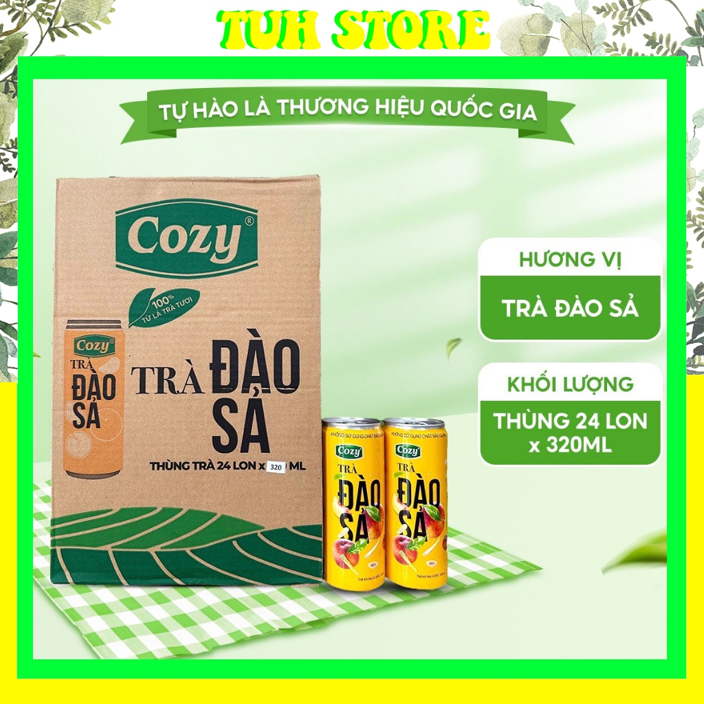 Thùng 24 Lon Trà Đào Sả Cozy 320ml Thơm Mát, Không Chất Bảo Quản-TUH ...