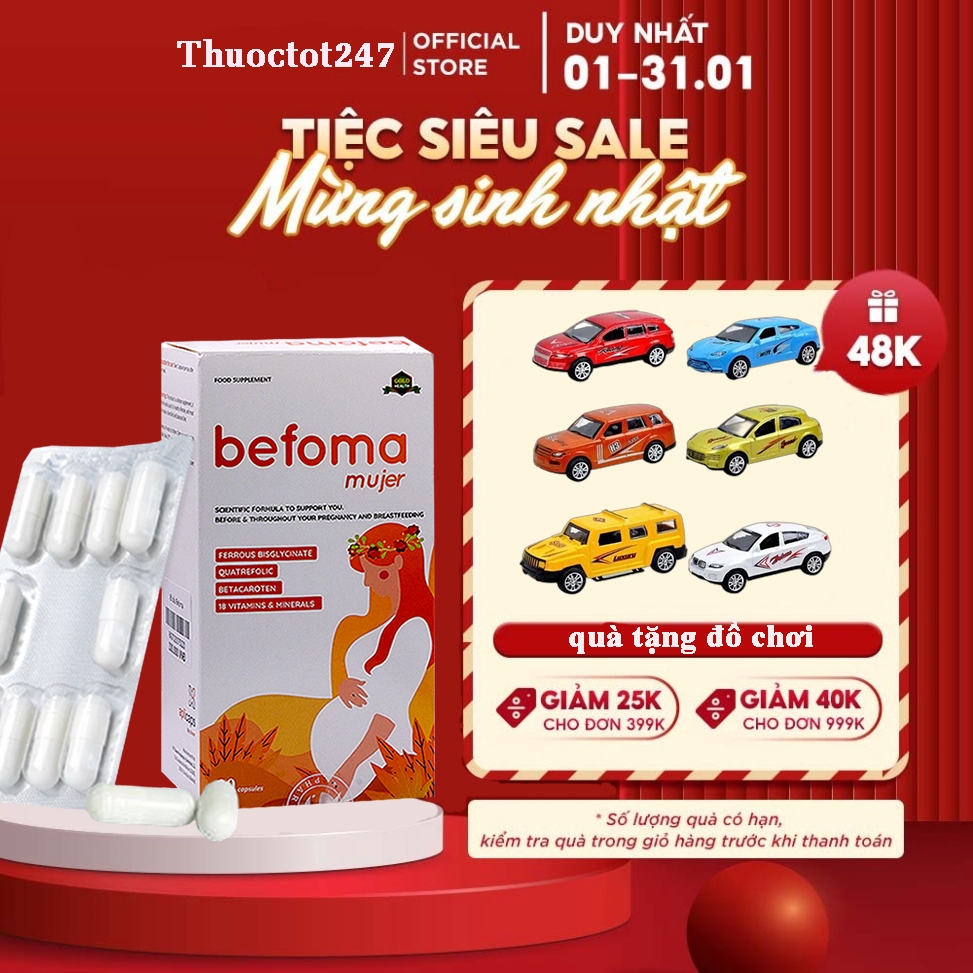 Sắt Befoma Hunmed - Bổ sung Sắt, acid folic và vitamin khoáng chất cho ...