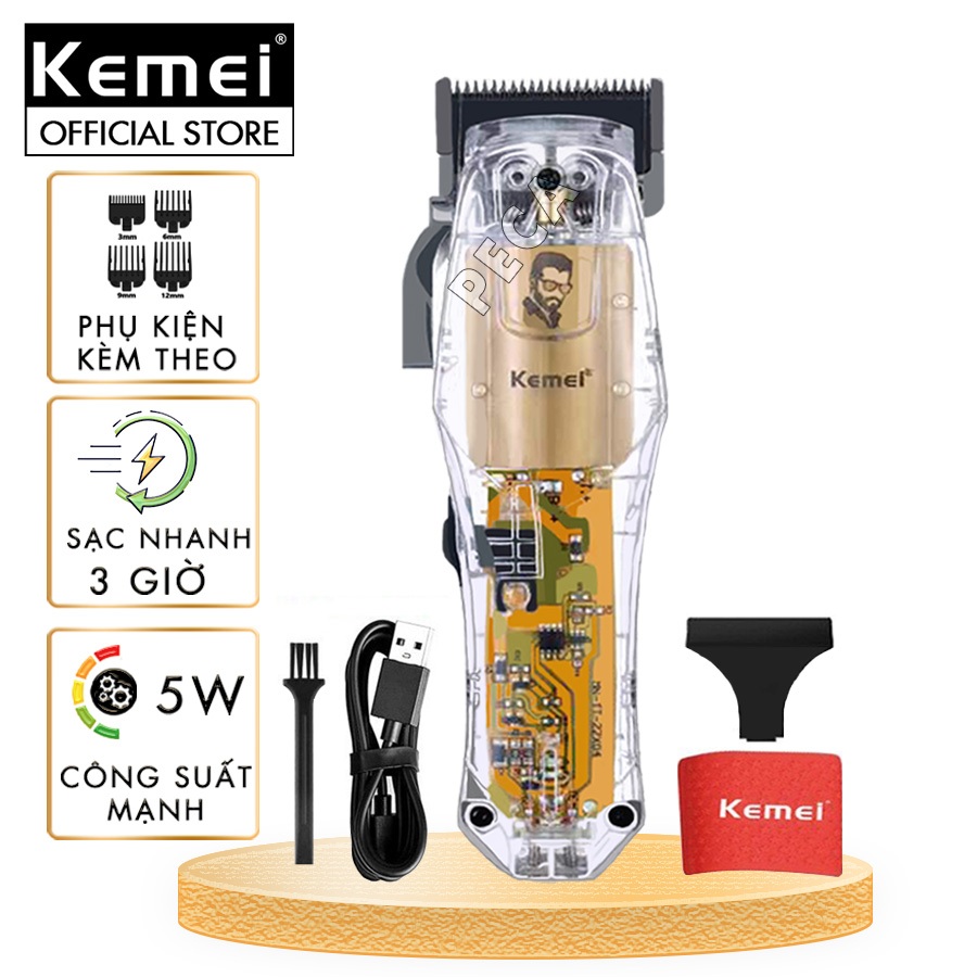 Tông đơ cắt tóc chuyên nghiệp Kemei KM-NG203 sạc nhanh USB công suất mạnh có thể dùng cạo tóc ...